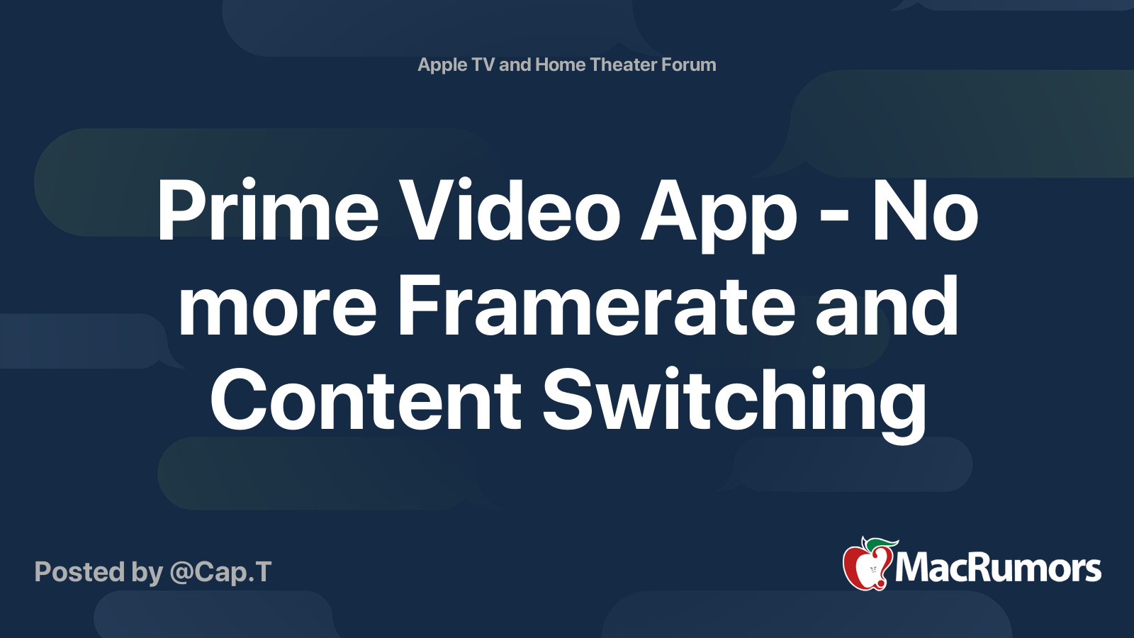 Prime Video App - No more Framerate and Content Switching | MacRumors Forums