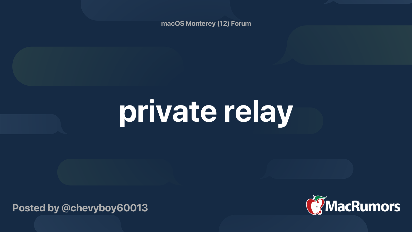 private relay | MacRumors Forums