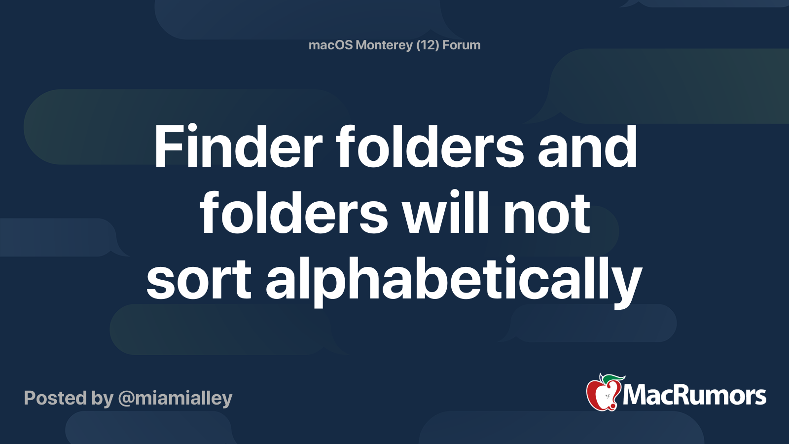 Finder folders and folders will not sort alphabetically | MacRumors Forums