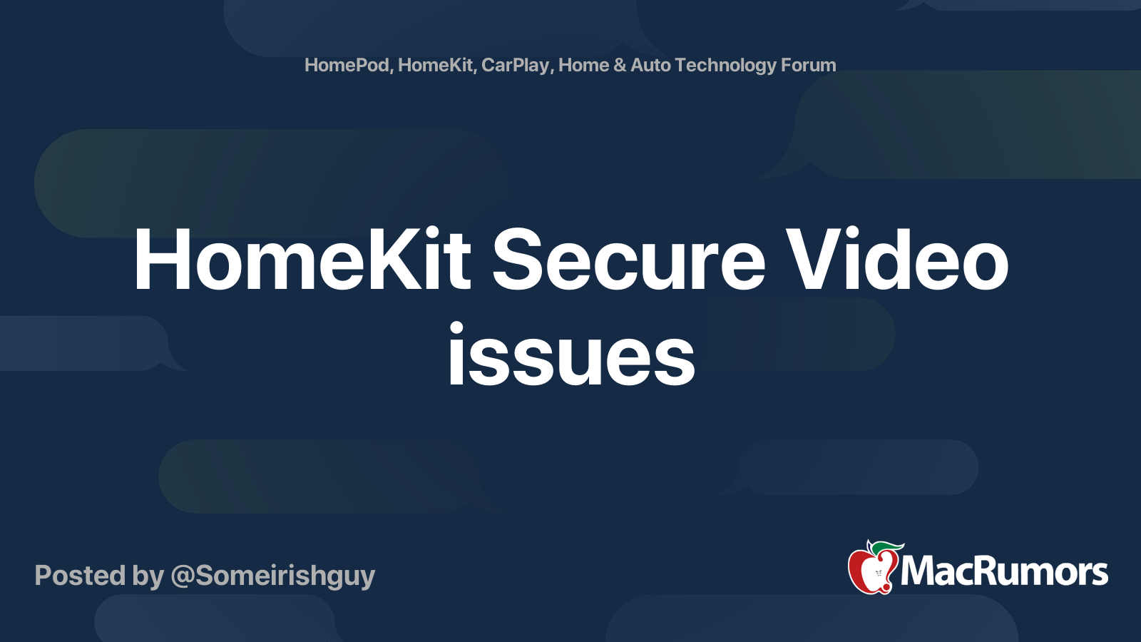 HomeKit Secure Video issues | MacRumors Forums
