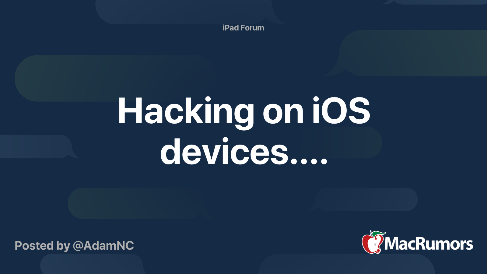 Hacking on iOS devices.... | MacRumors Forums