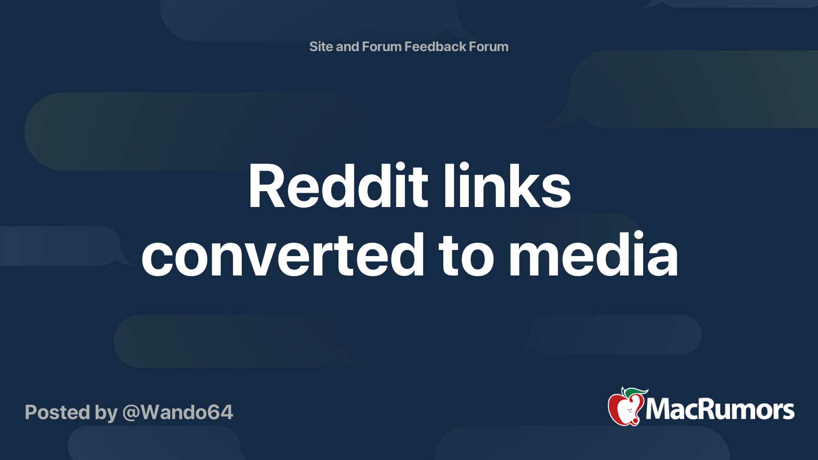 Reddit links converted to media | MacRumors Forums