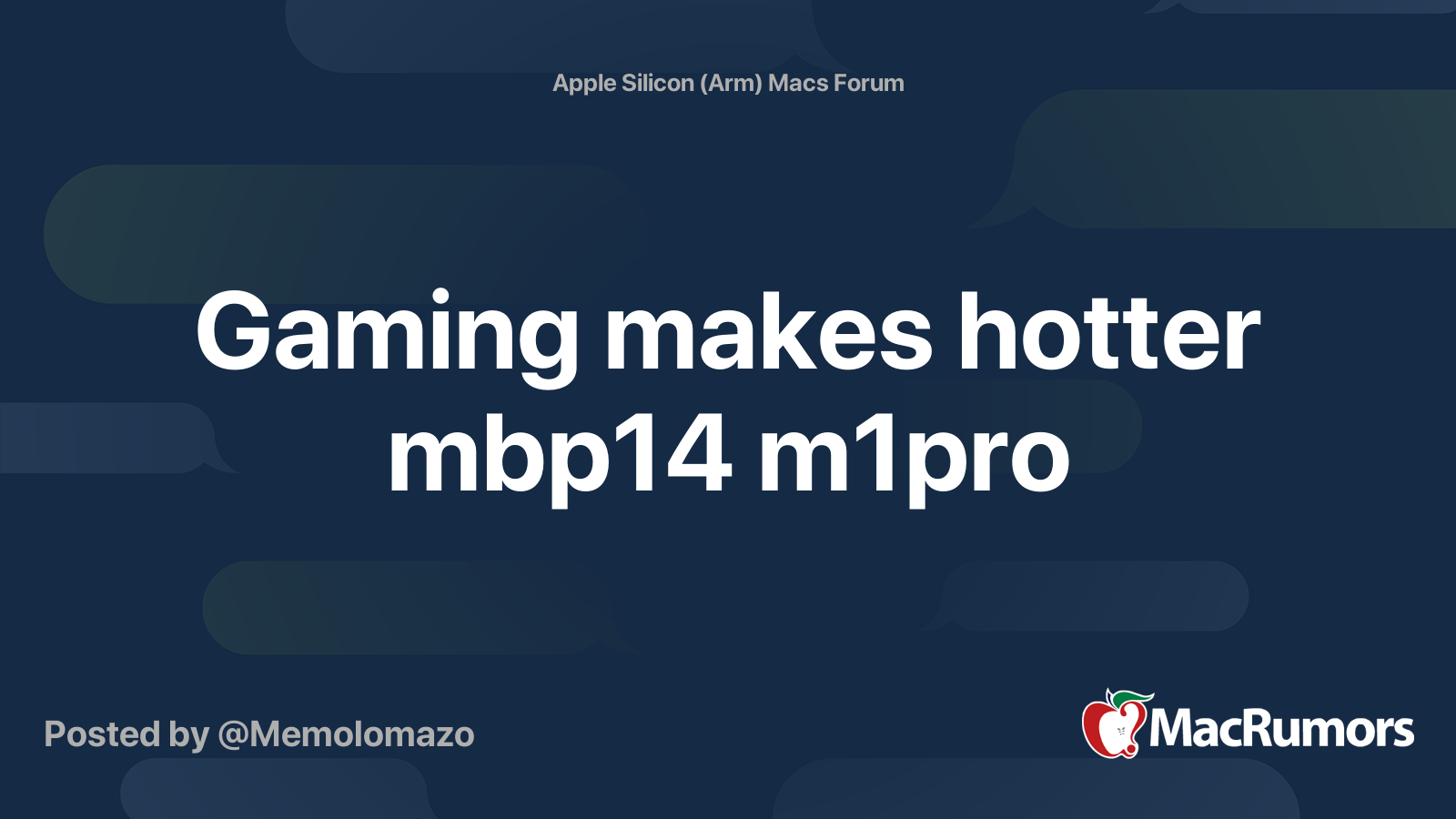 Gaming makes hotter mbp14 m1pro | MacRumors Forums