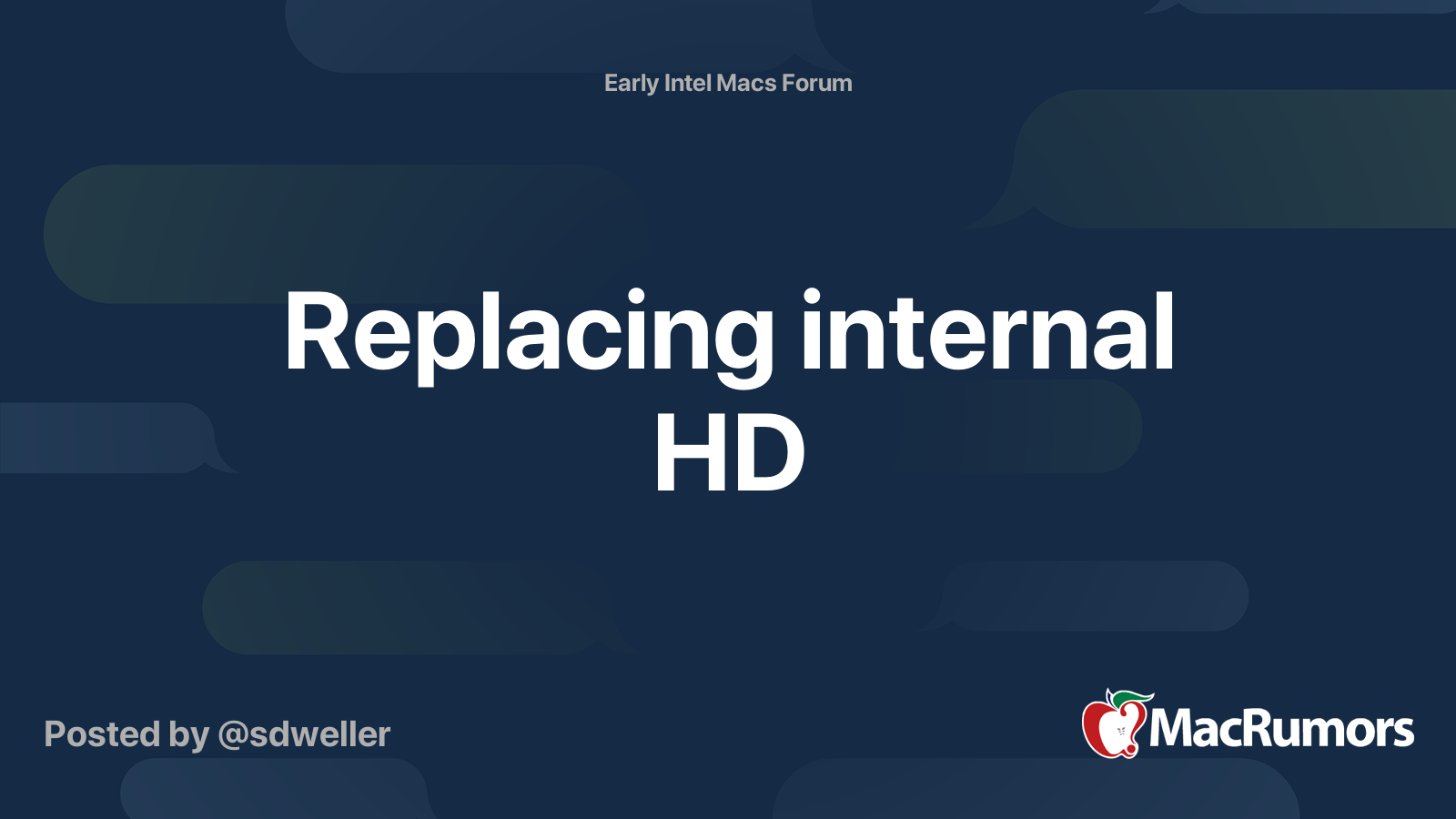 Replacing internal HD | MacRumors Forums