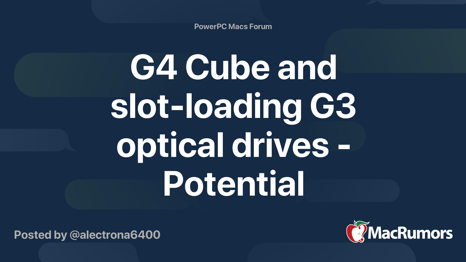 G4 Cube and slot-loading G3 optical drives - Potential replacements | MacRumors Forums