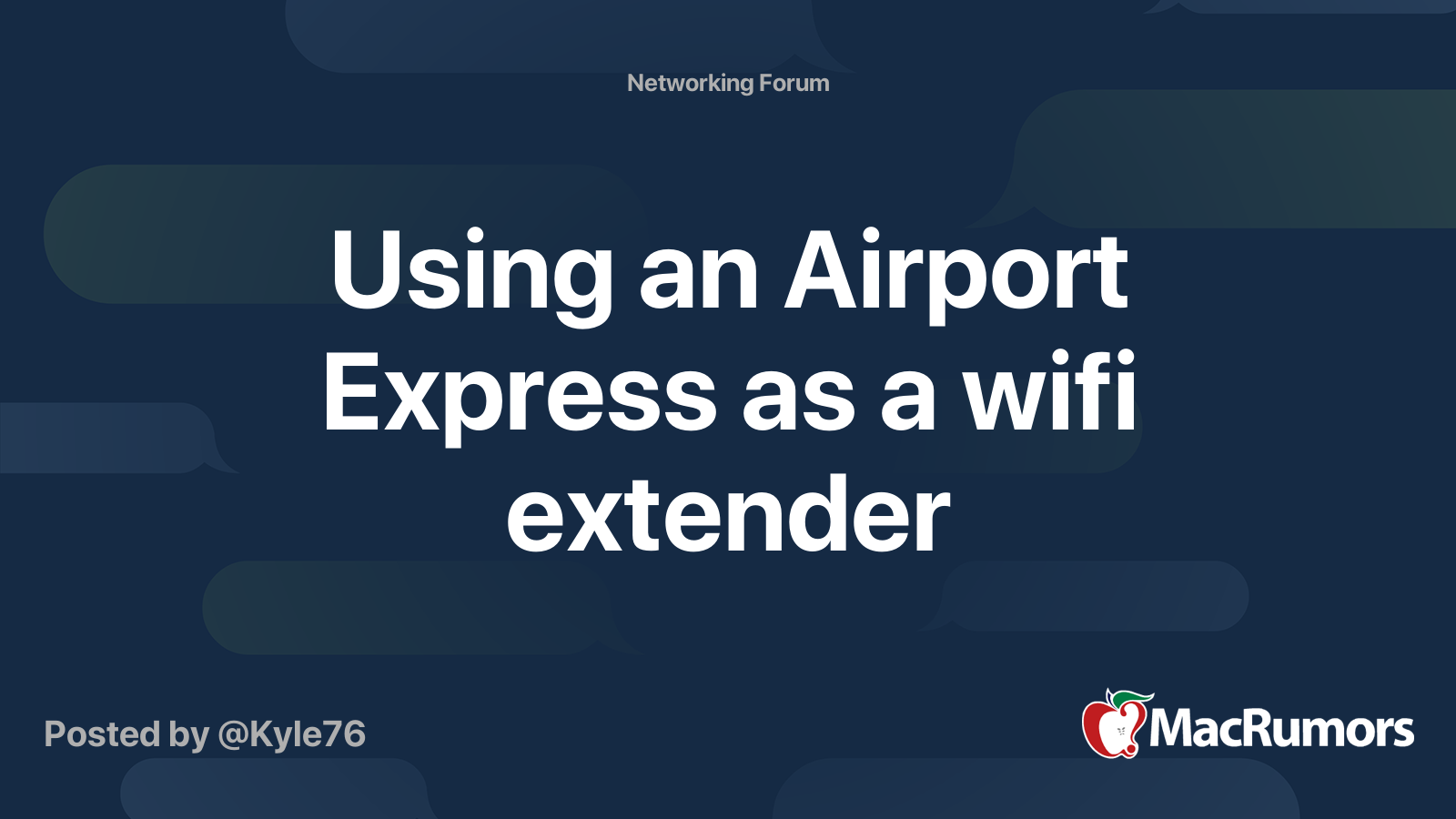 Using an Airport Express as a wifi extender | MacRumors Forums