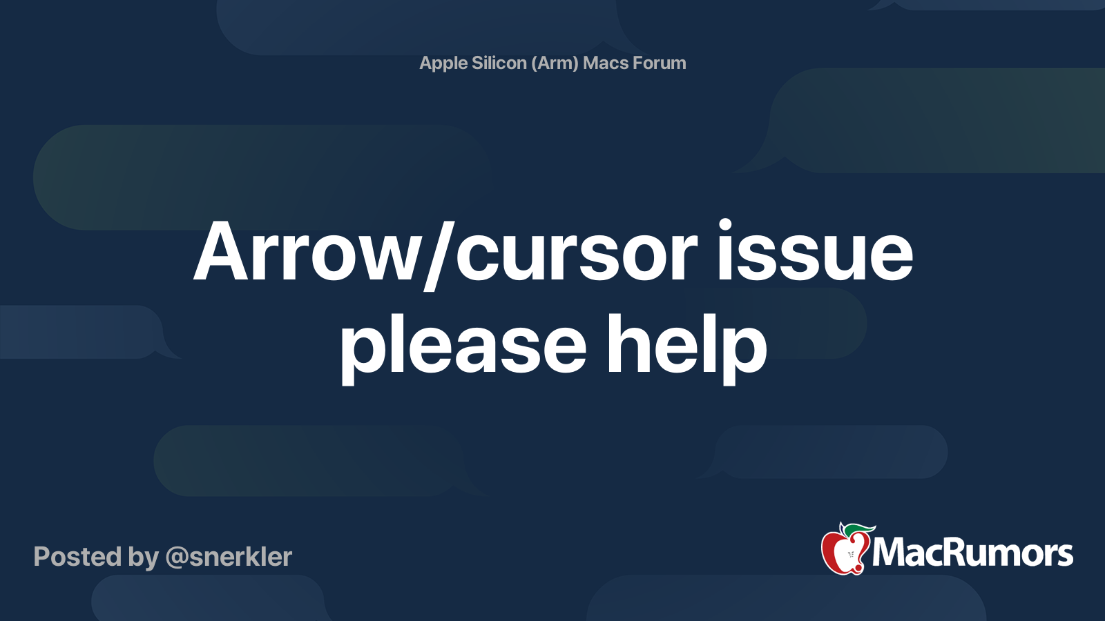 Arrow/cursor issue please help | MacRumors Forums