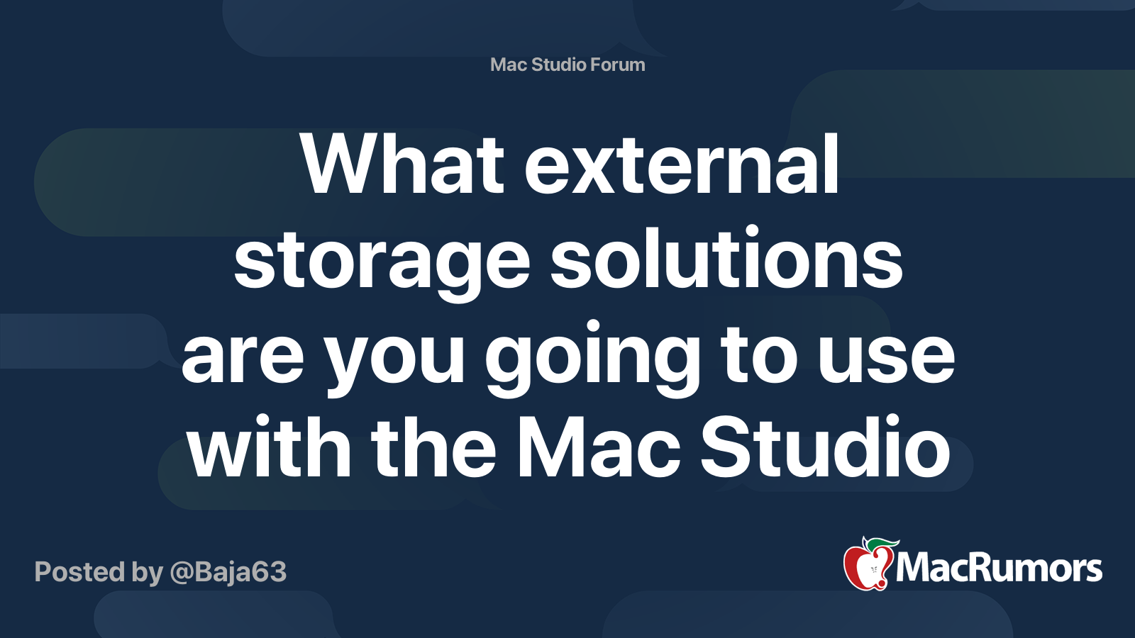 What external storage solutions are you going to use with the Mac ...