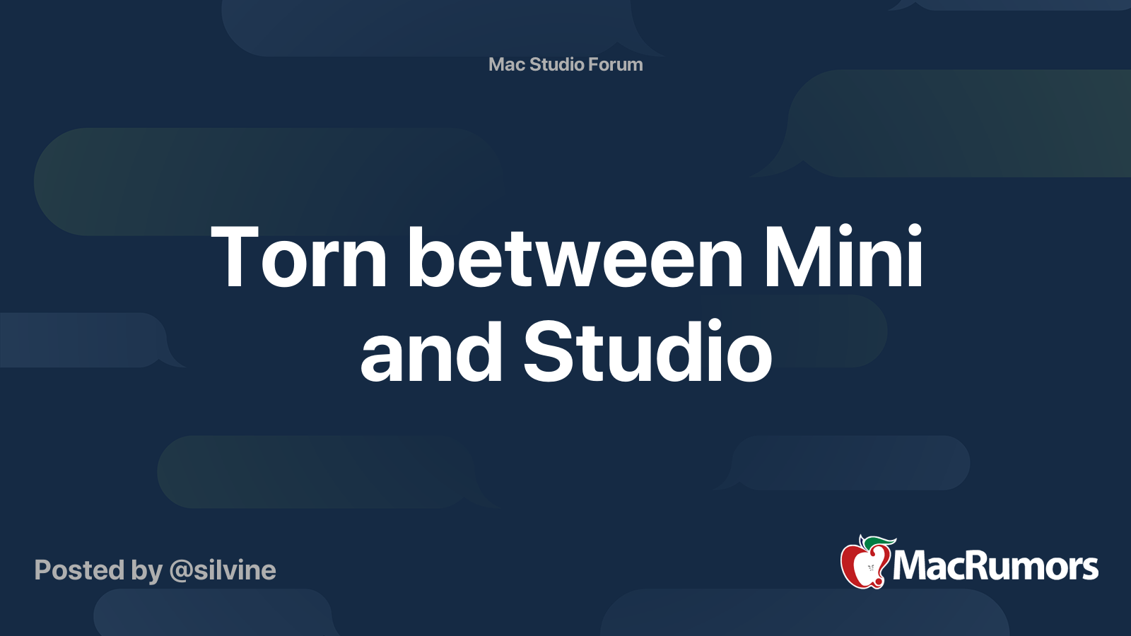 Torn between Mini and Studio | MacRumors Forums