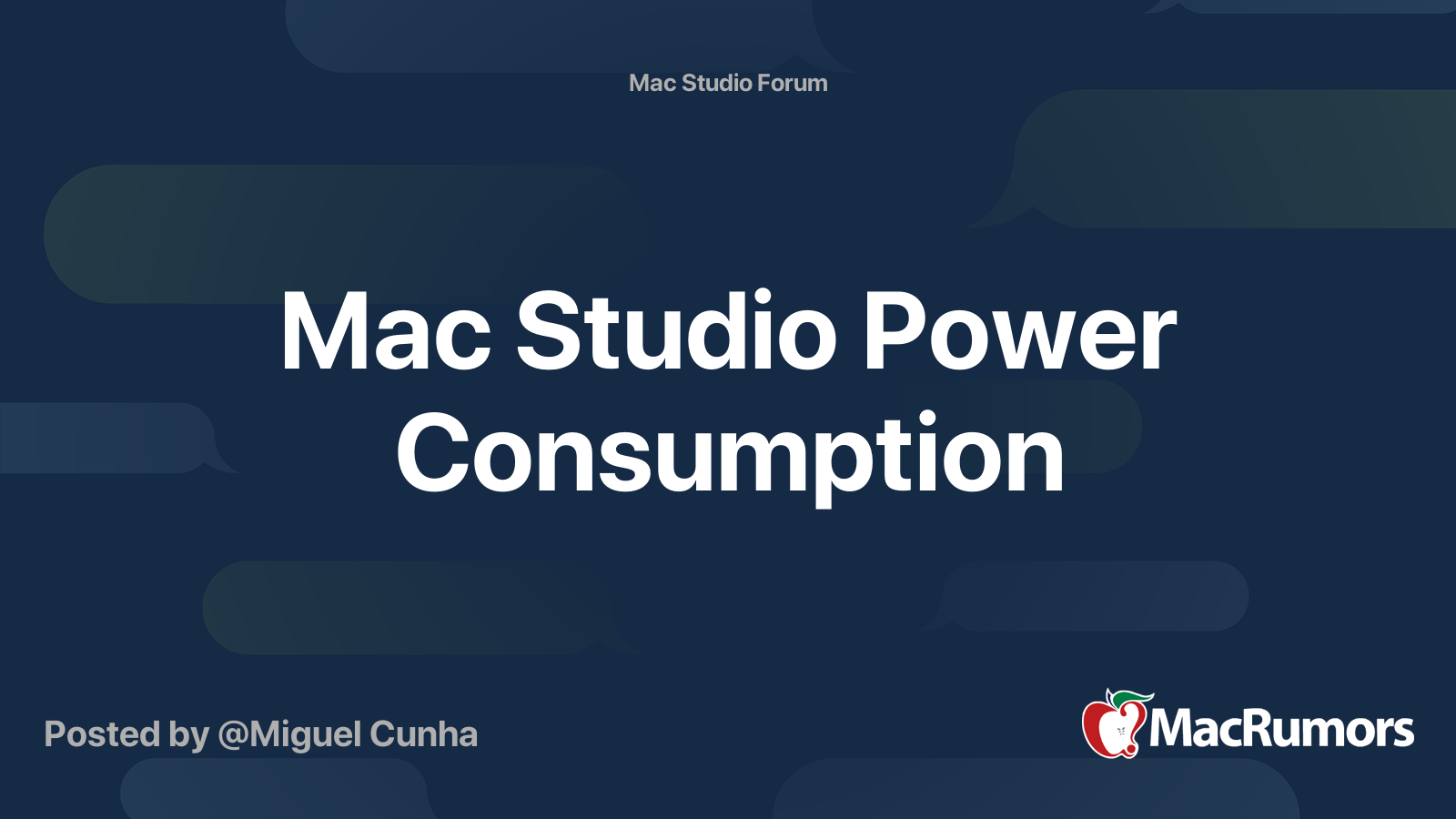 Mac Studio Power Consumption | MacRumors Forums