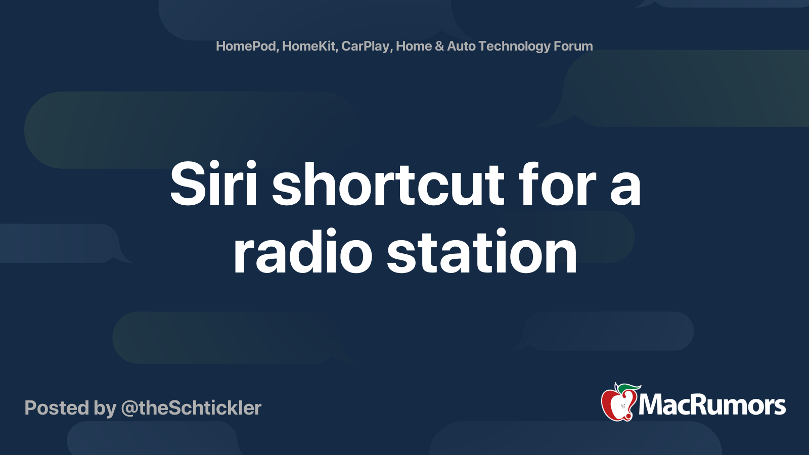 Siri shortcut for a radio station | MacRumors Forums