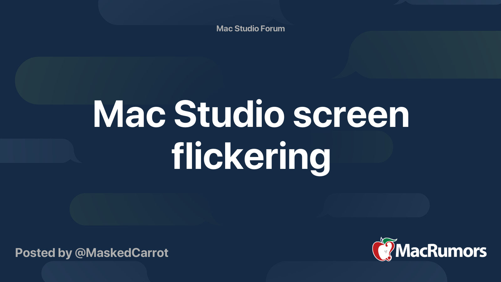 Mac Studio screen flickering | MacRumors Forums