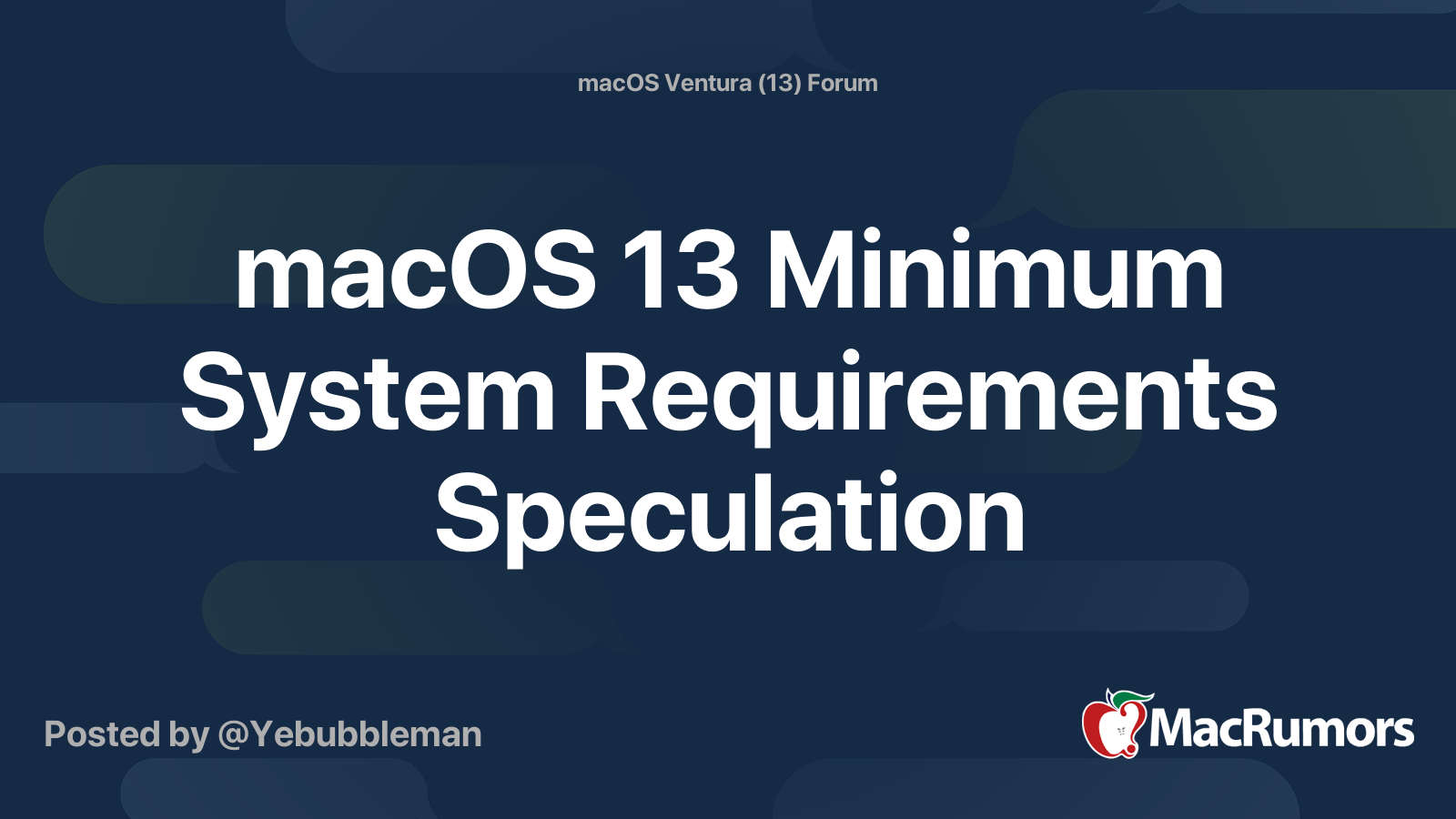 macOS 13 Minimum System Requirements Speculation | MacRumors Forums