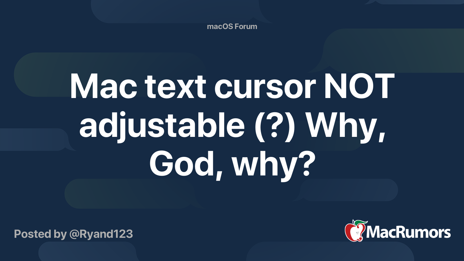 Mac text cursor NOT adjustable (?) Why, God, why? | MacRumors Forums