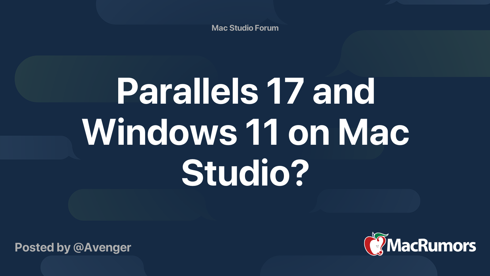 Parallels 17 and Windows 11 on Mac Studio? | MacRumors Forums