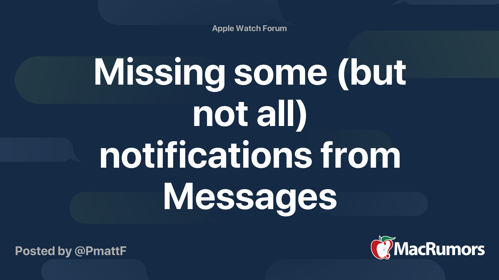 Missing some (but not all) notifications from Messages | MacRumors Forums