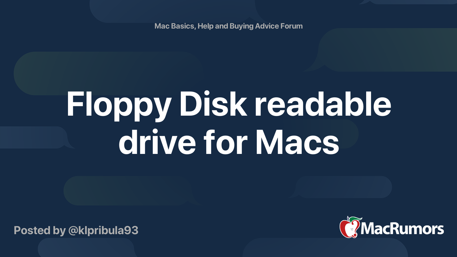 Floppy Disk readable drive for Macs | MacRumors Forums