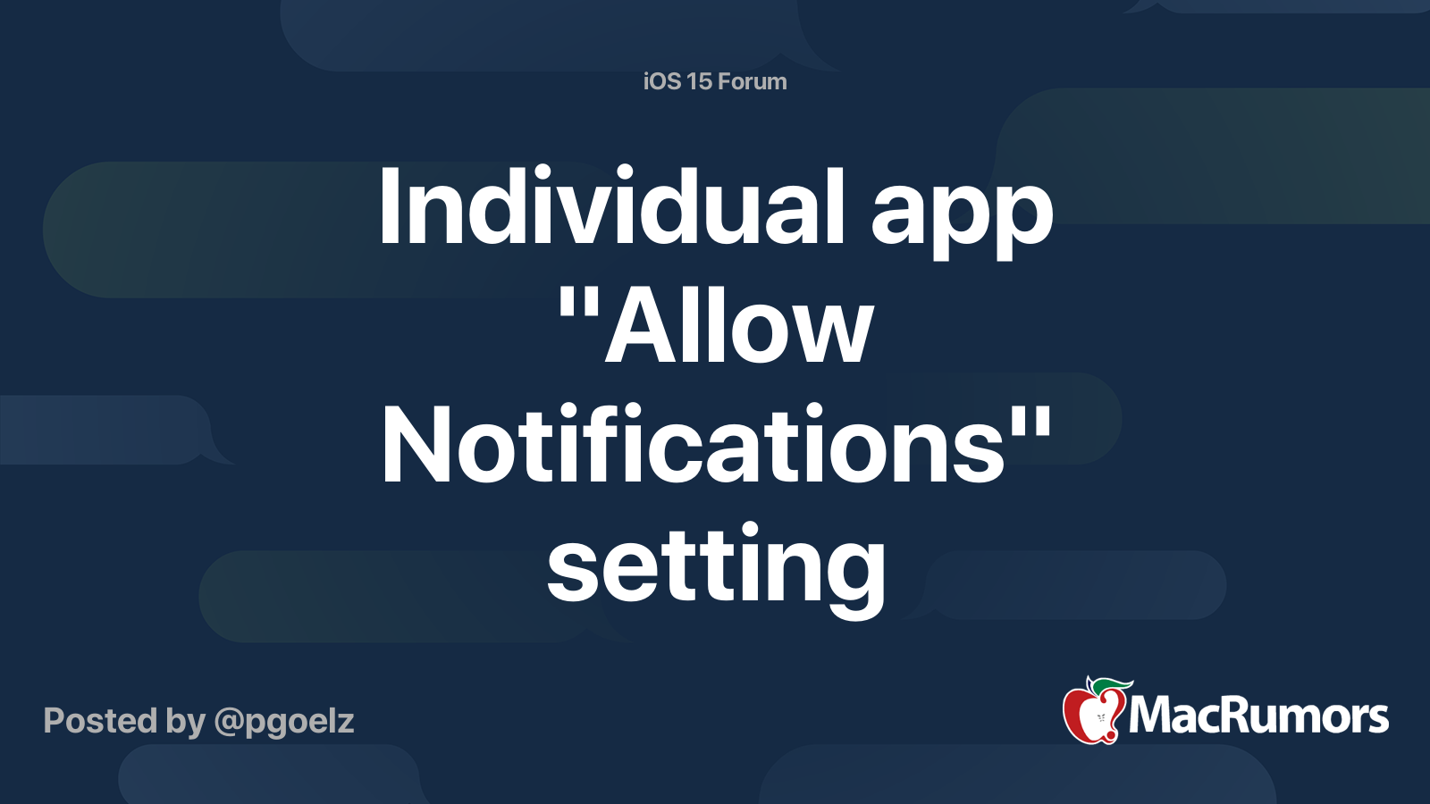 Individual app "Allow Notifications" setting clarification | MacRumors Forums