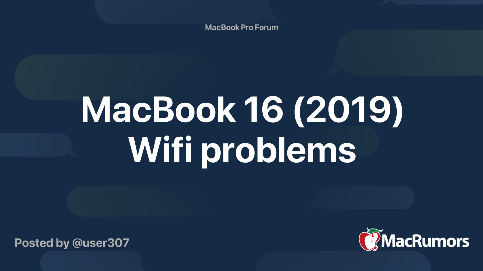MacBook 16 (2019) Wifi problems | MacRumors Forums