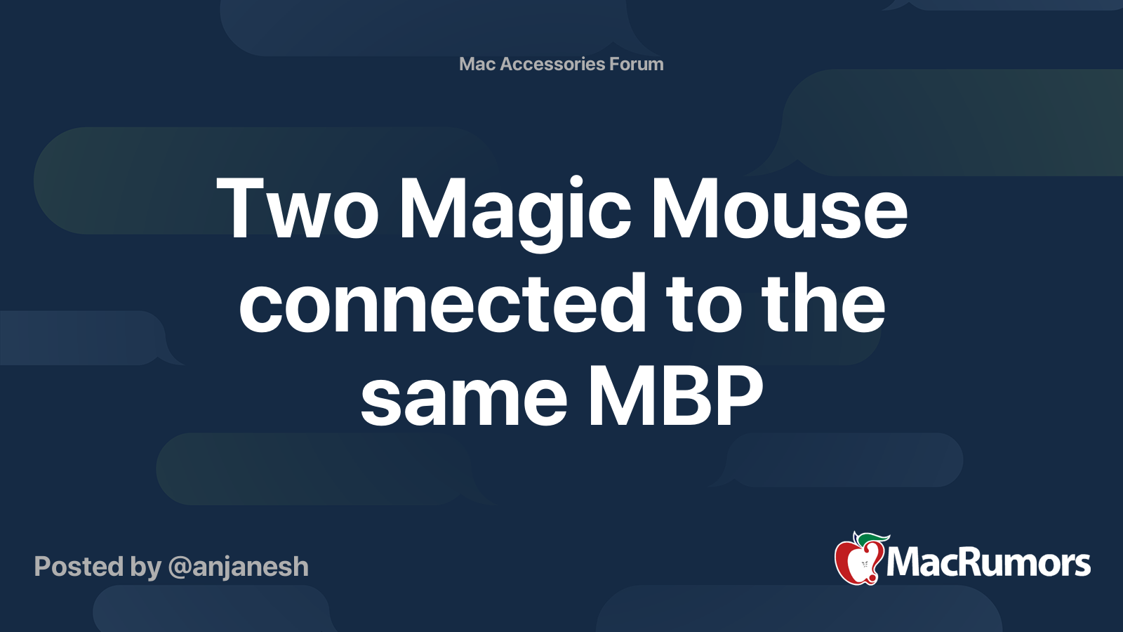 Two Magic Mouse connected to the same MBP | MacRumors Forums