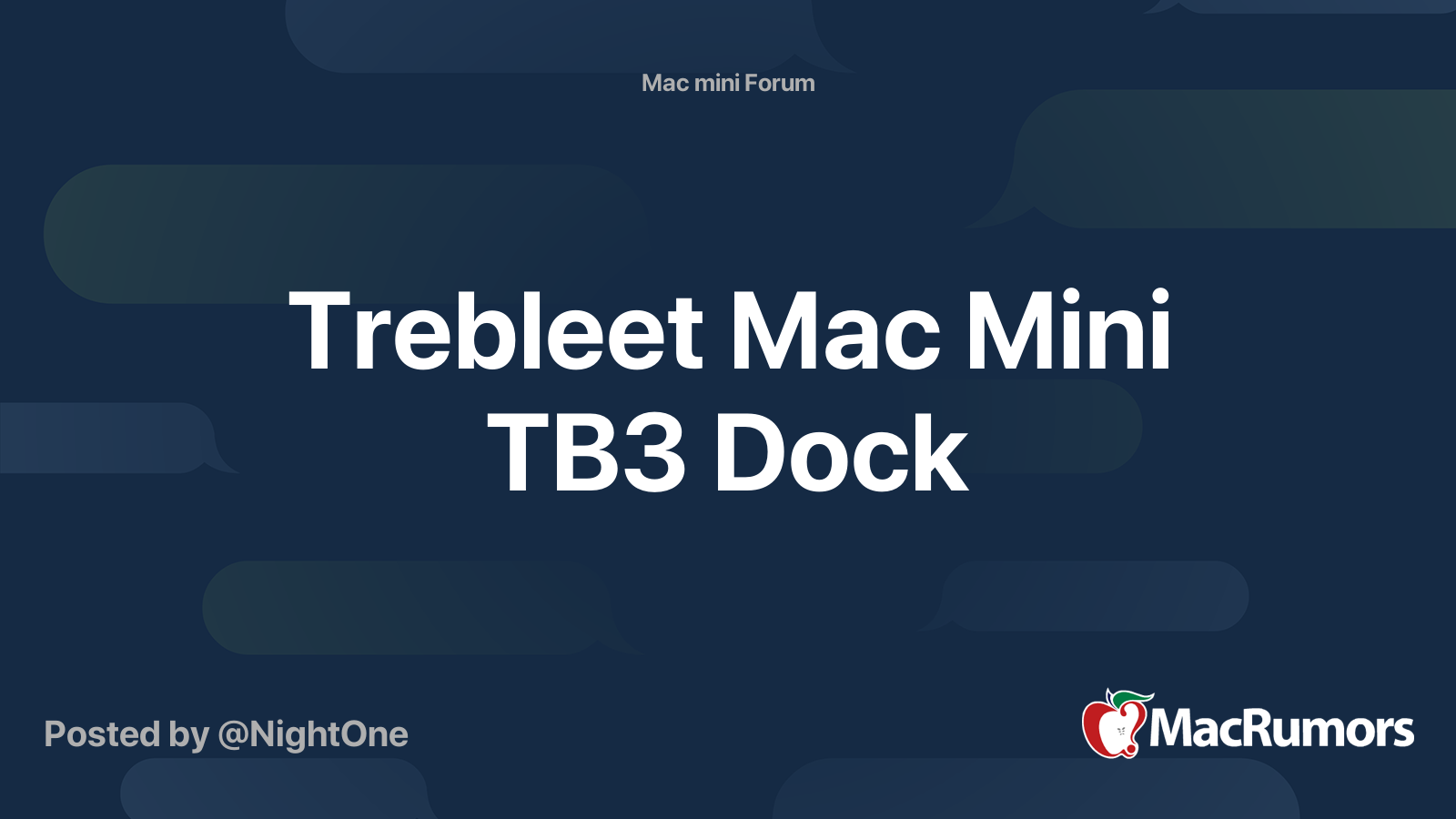 Trebleet Mac Mini TB3 Dock | MacRumors Forums