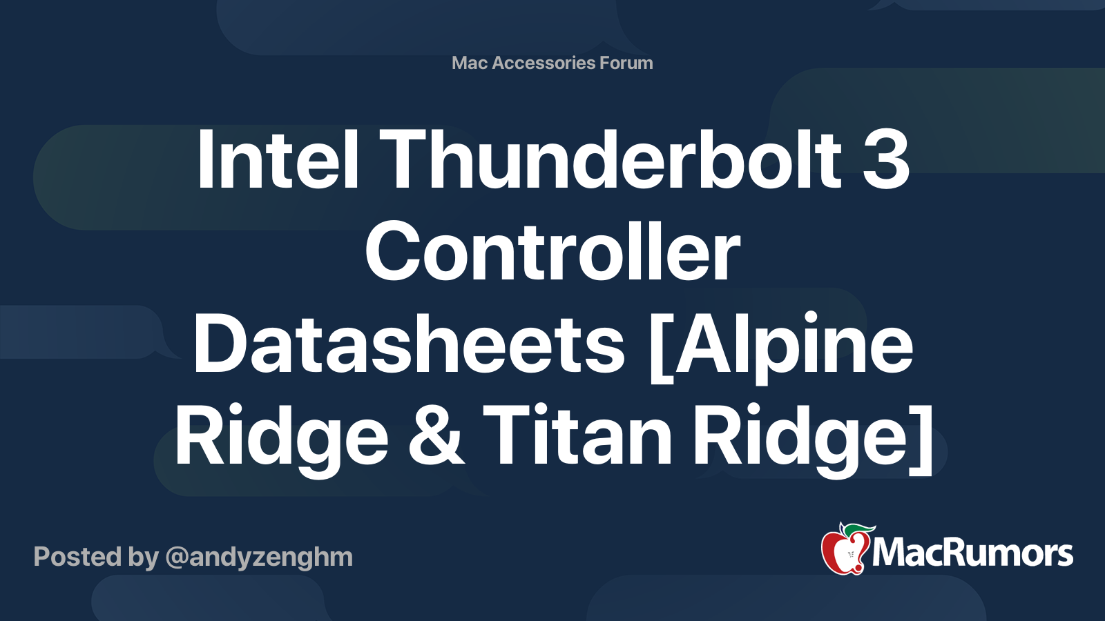 Intel Thunderbolt 3 Controller Datasheets [Alpine Ridge & Titan Ridge ...