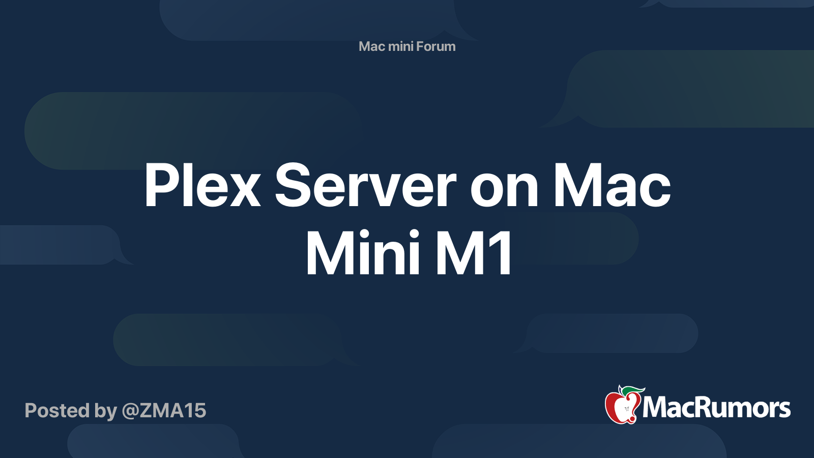 Plex Server on Mac Mini M1 | MacRumors Forums