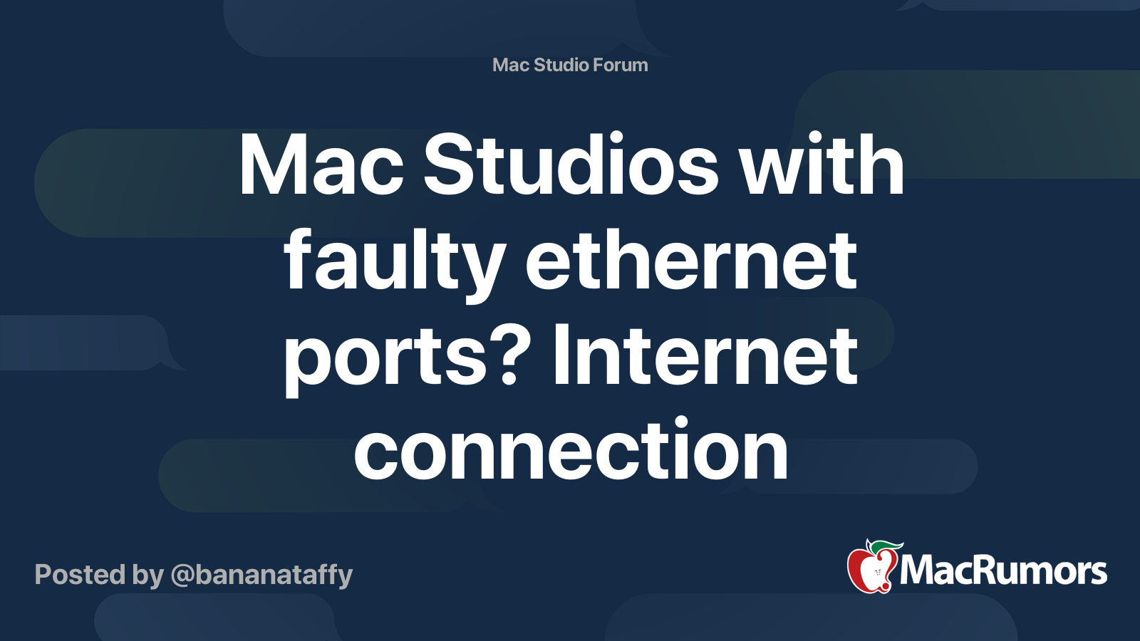 Mac Studios with faulty ethernet ports? Internet connection disconnecting periodically ...