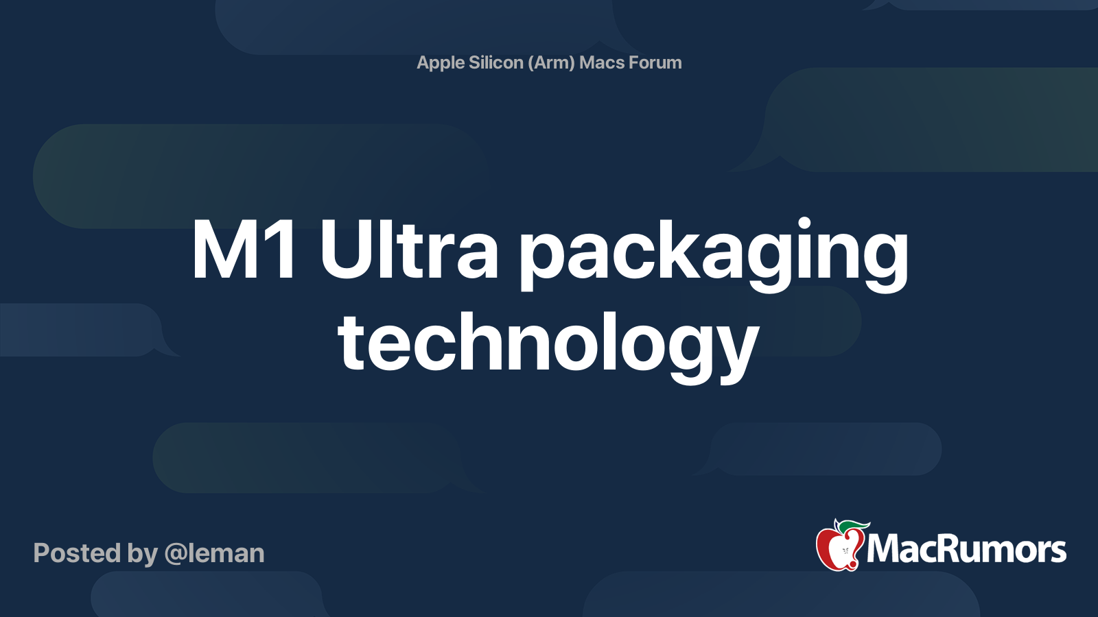 M1 Ultra packaging technology | MacRumors Forums