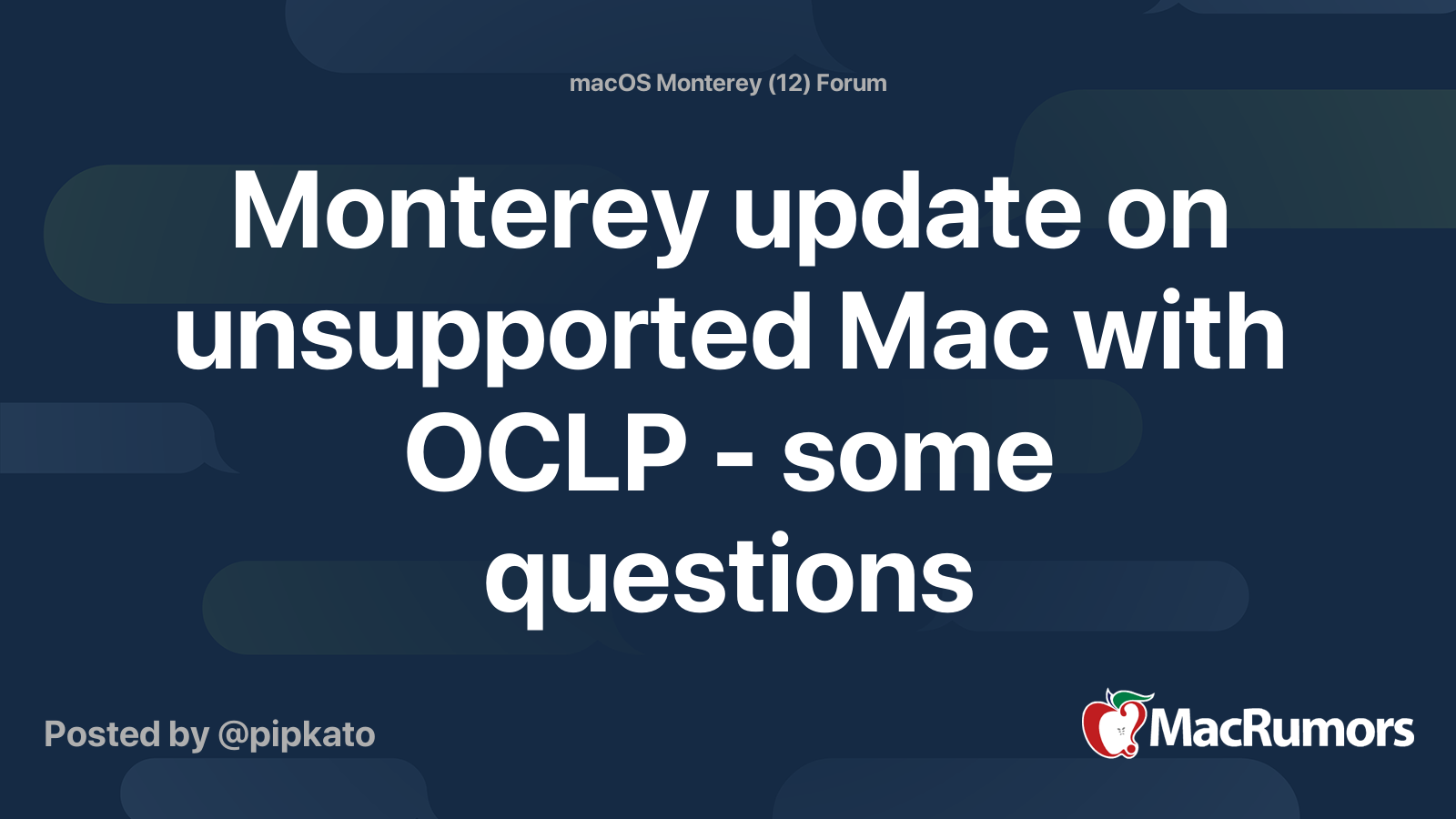 Monterey update on unsupported Mac with OCLP - some questions | MacRumors Forums