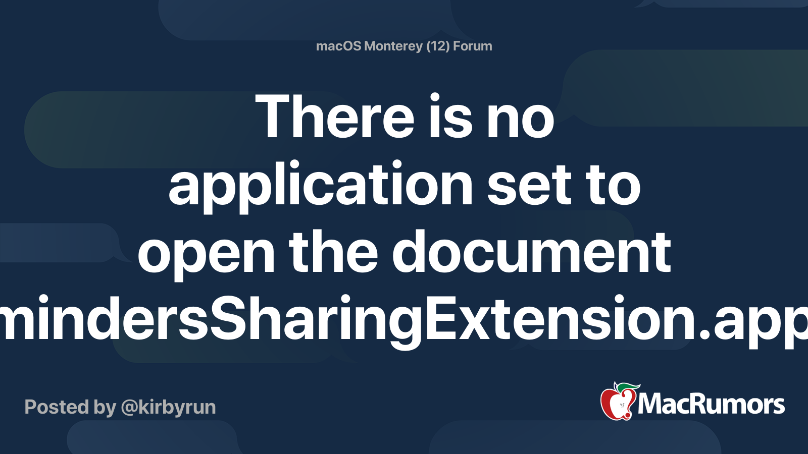 There is no application set to open the document ...