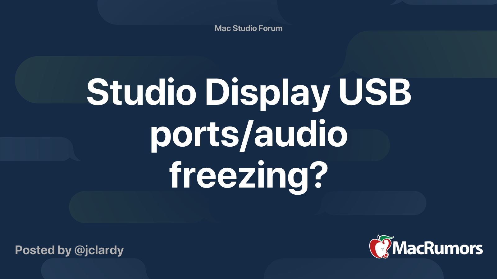 Studio Display USB ports/audio freezing? | MacRumors Forums