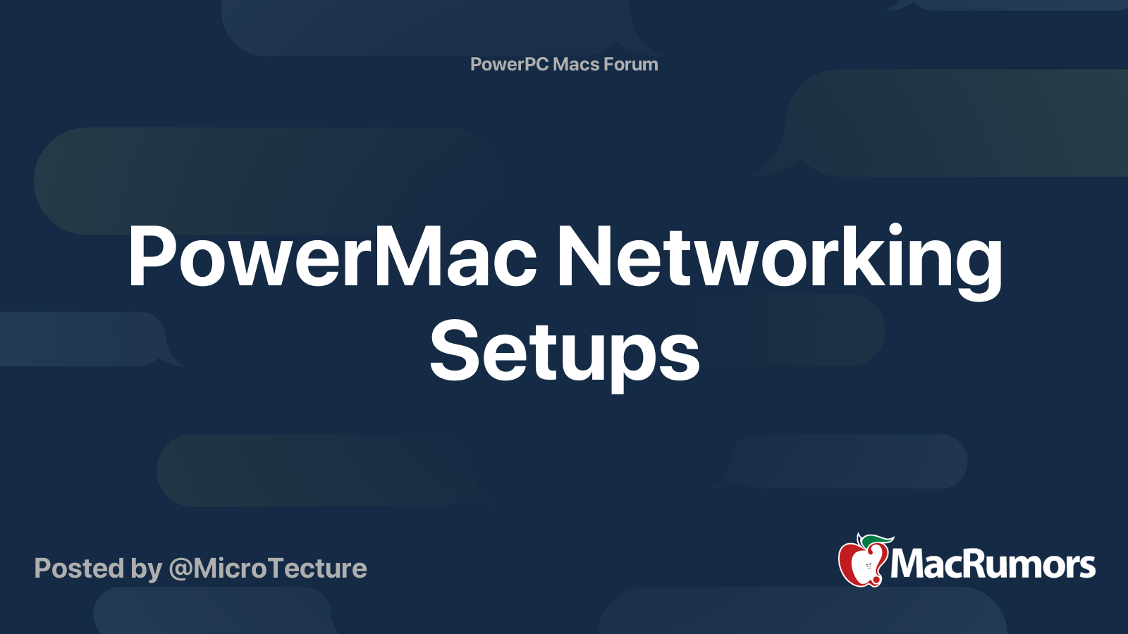 PowerMac Networking Setups | MacRumors Forums