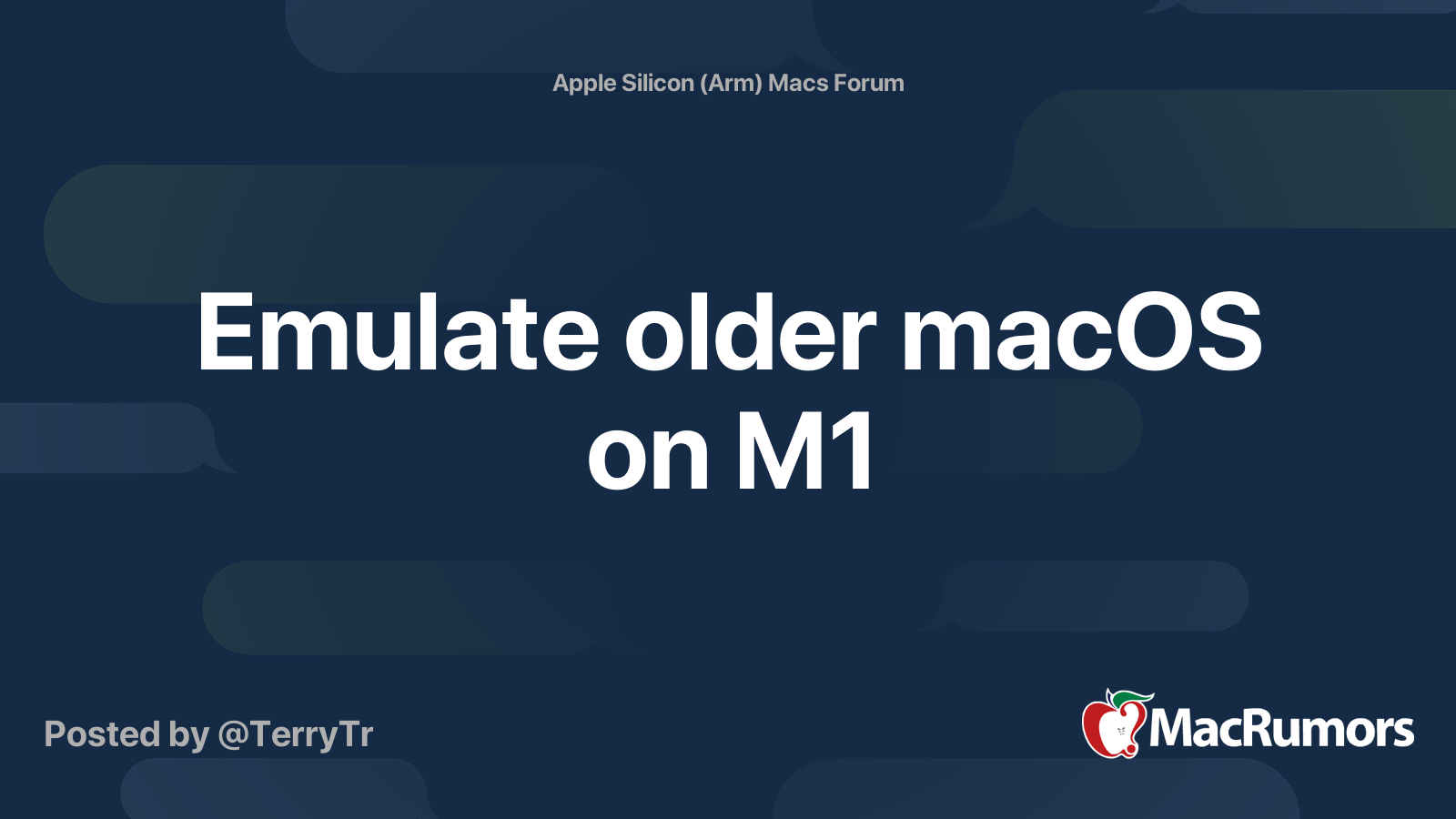 Emulate older macOS on M1 | MacRumors Forums