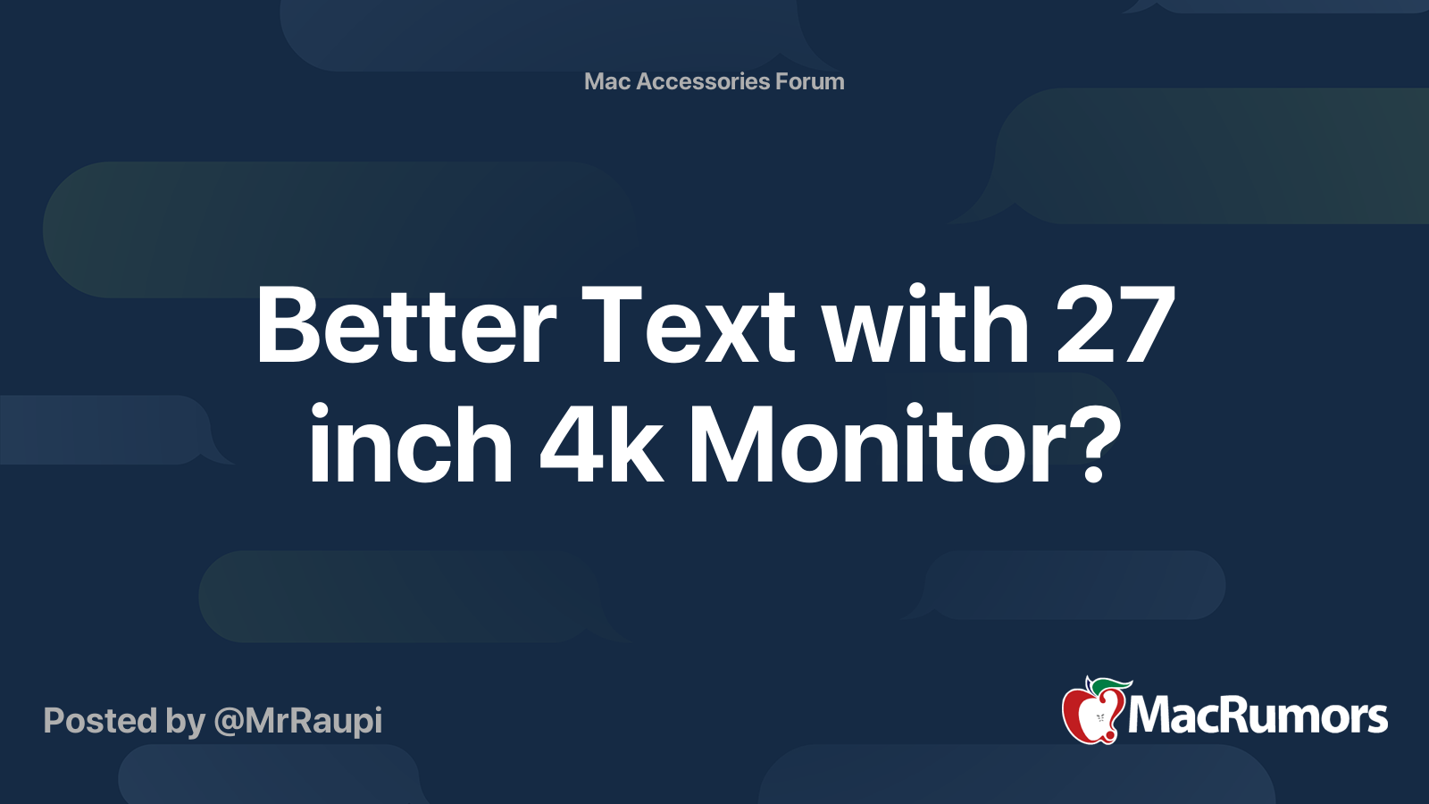 Better Text with 27 inch 4k Monitor? | MacRumors Forums