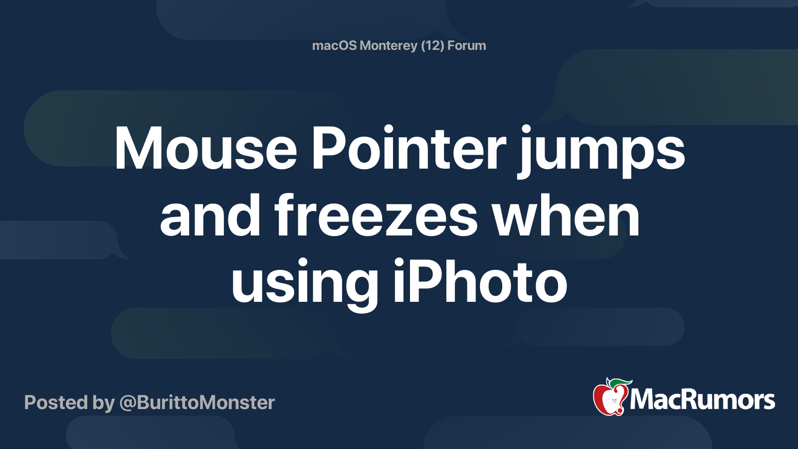 Mouse Pointer jumps and freezes when using iPhoto | MacRumors Forums