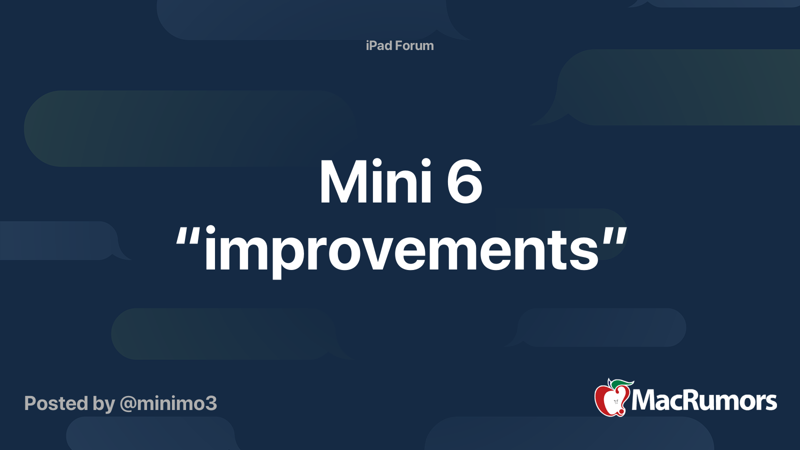 Mini 6 “improvements” | MacRumors Forums