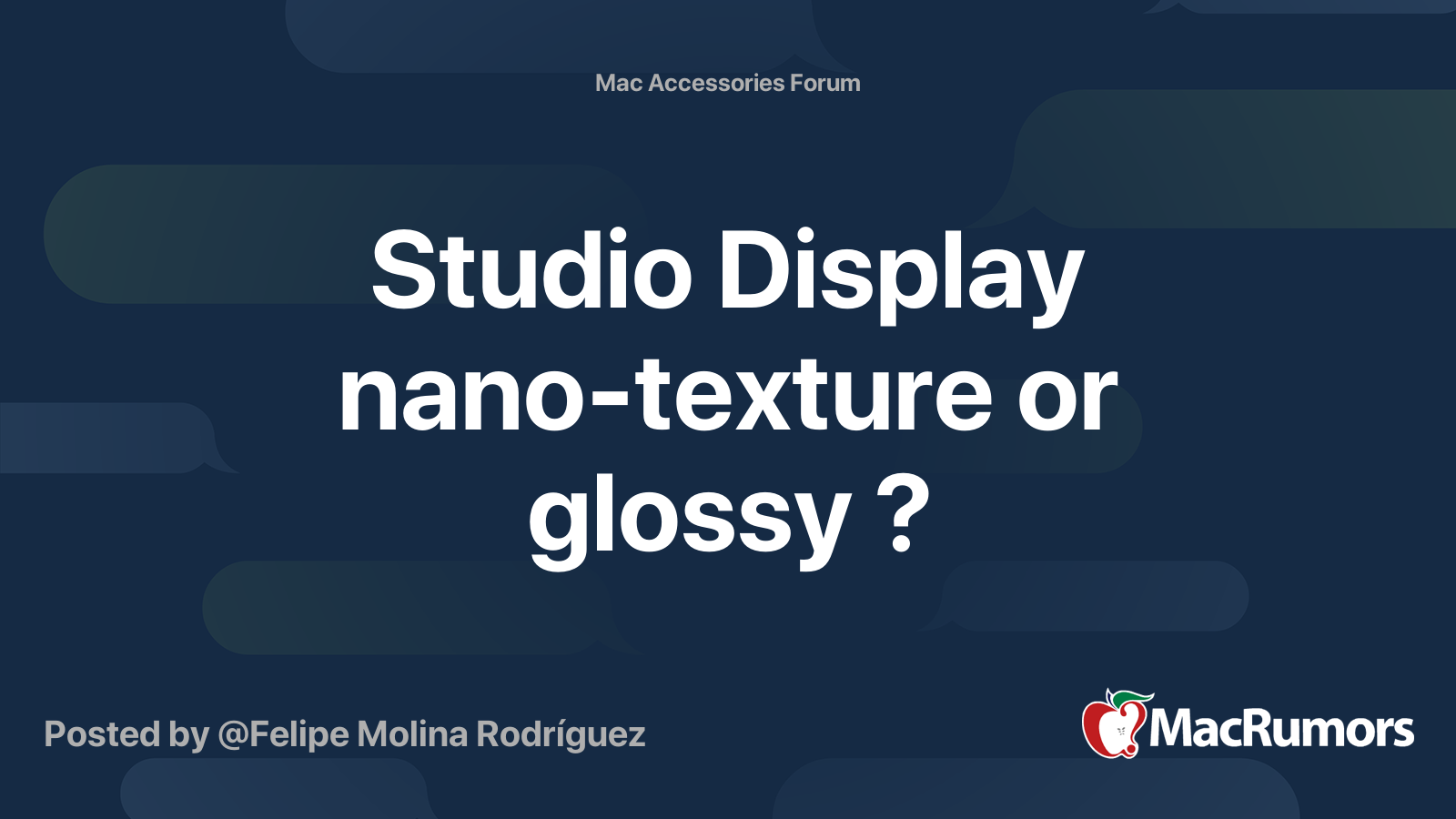 Studio Display nano-texture or glossy ? | MacRumors Forums