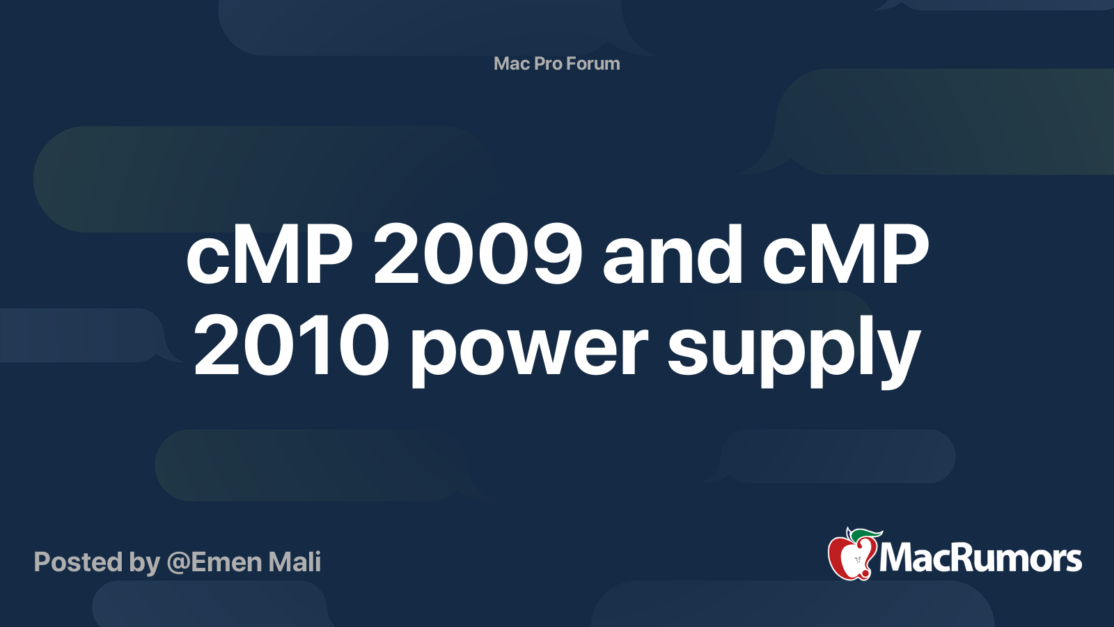 cMP 2009 and cMP 2010 power supply | MacRumors Forums