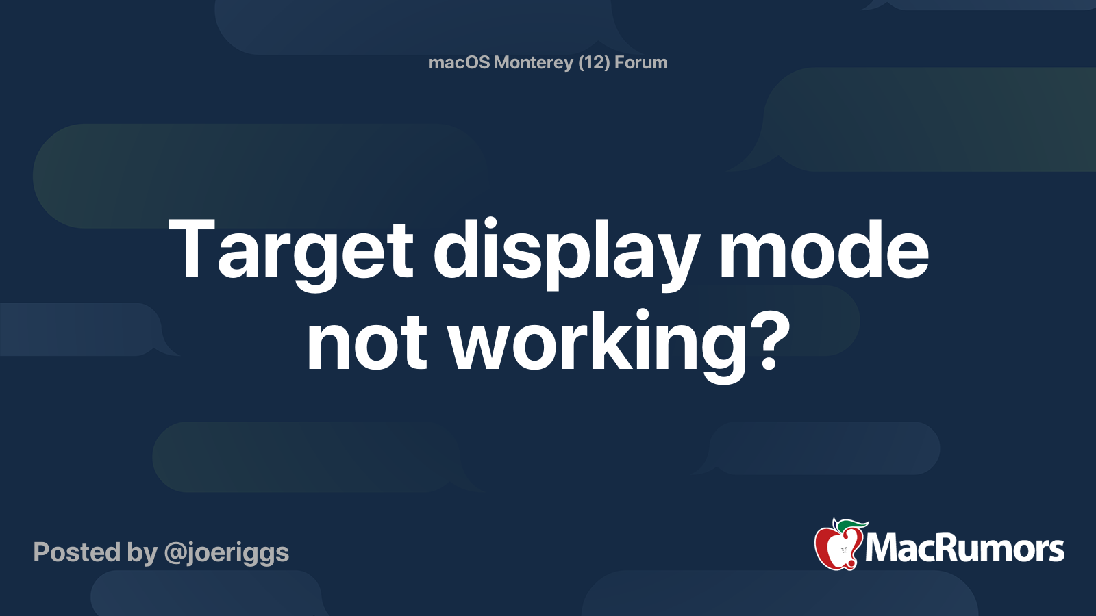 Target display mode not working? | MacRumors Forums