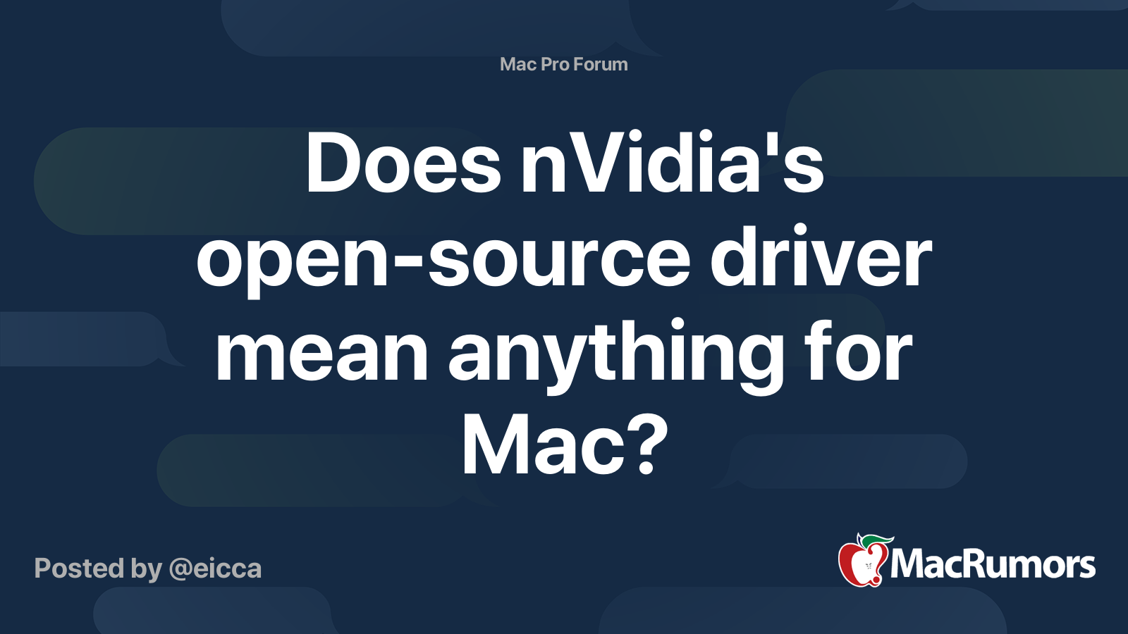 Does nVidia's open-source driver mean anything for Mac? | MacRumors Forums