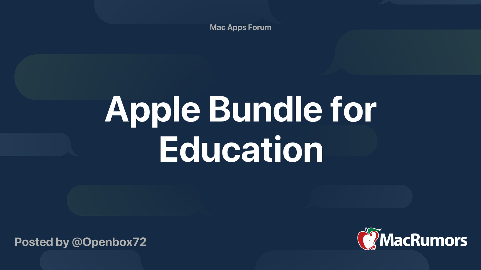 Apple Bundle for Education | MacRumors Forums