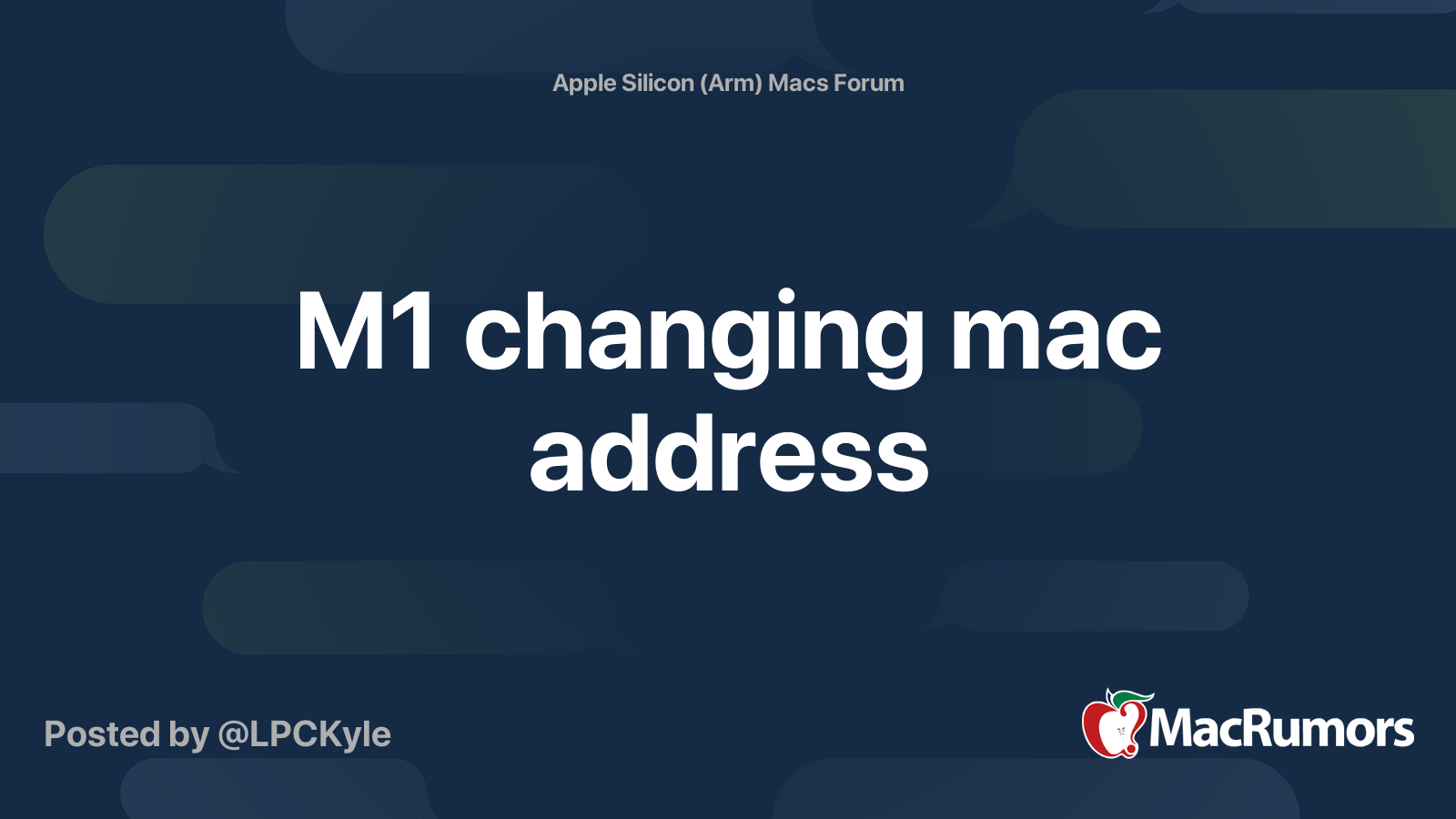 M1 changing mac address | MacRumors Forums