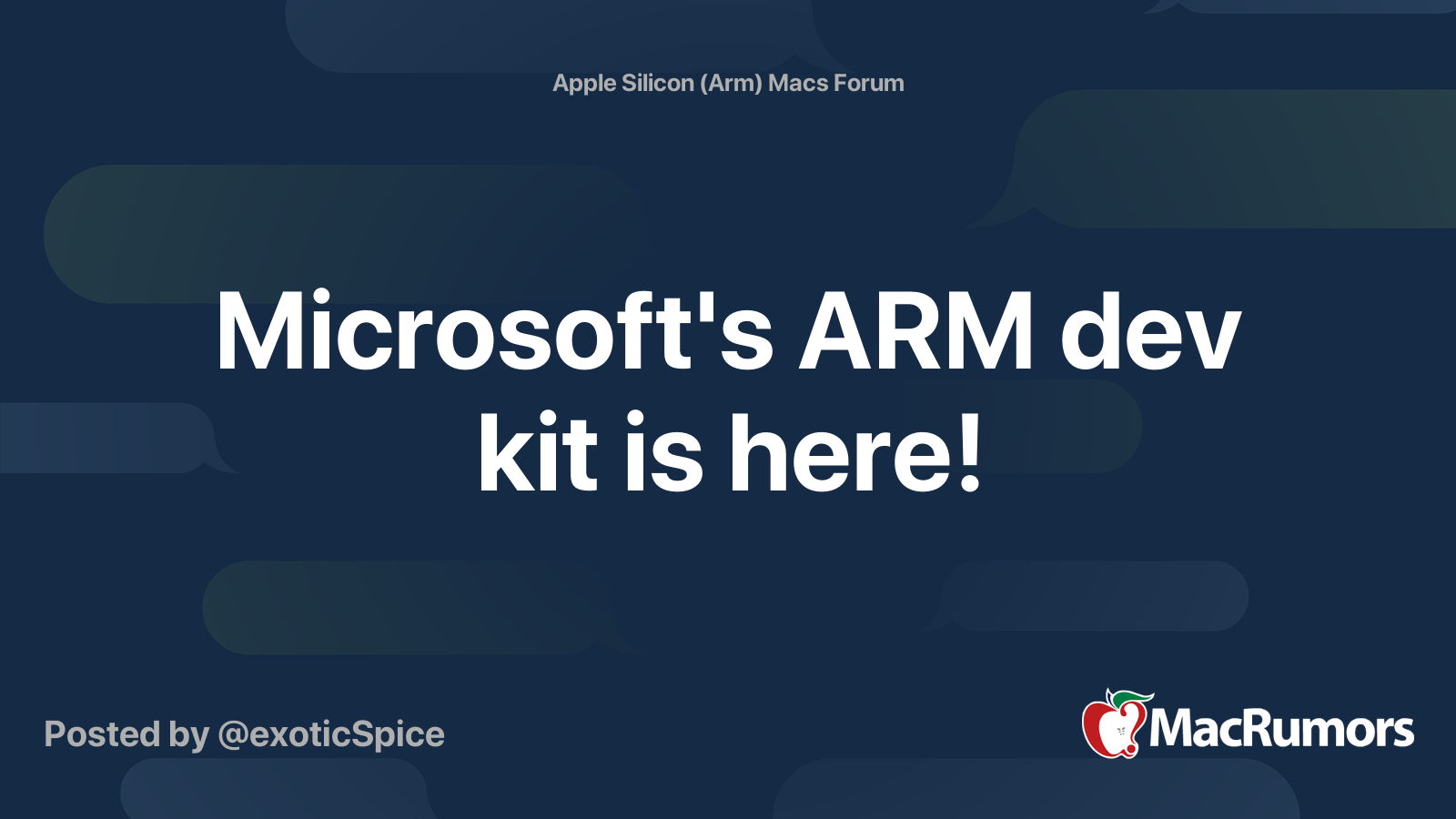 Microsoft's ARM dev kit is here! | MacRumors Forums