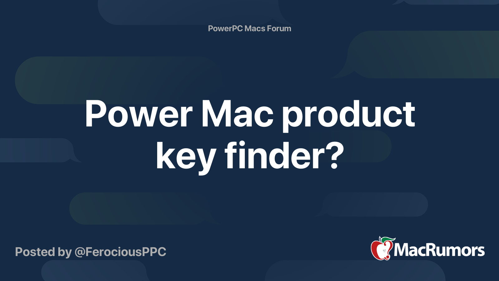 Power Mac product key finder? | MacRumors Forums