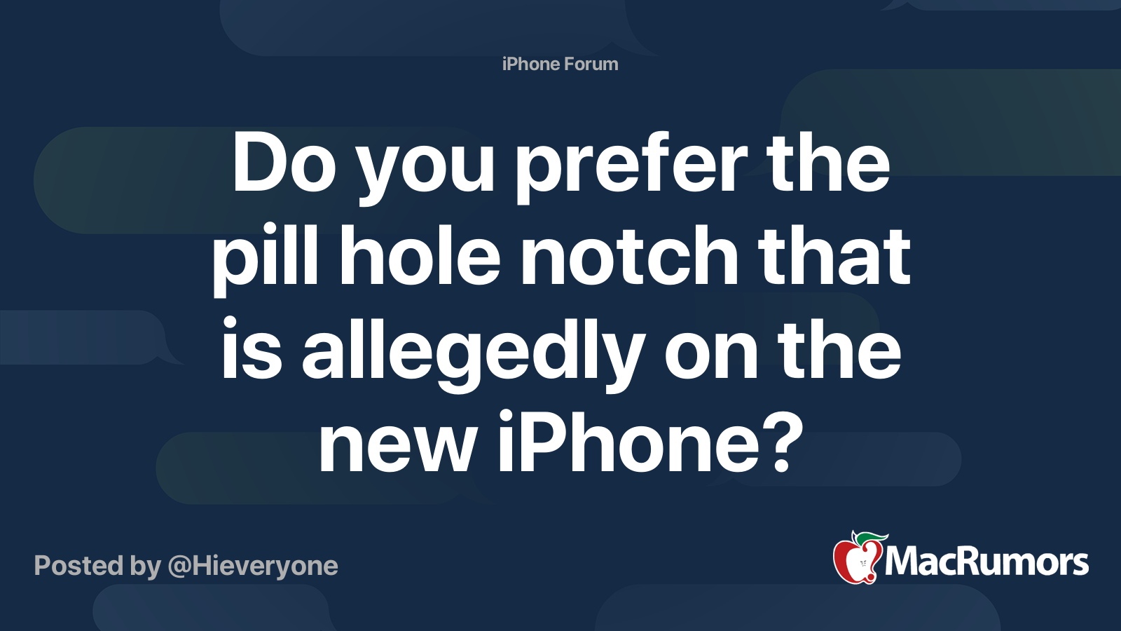 Do you prefer the pill hole notch that is allegedly on the new iPhone ...