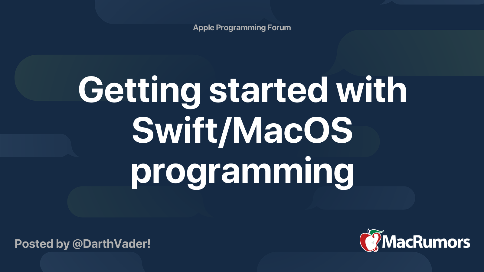 Getting Started With Swiftmacos Programming Macrumors Forums 8461