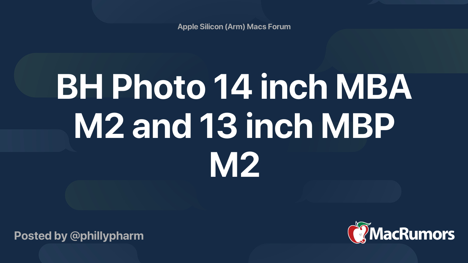 BH Photo 14 inch MBA M2 and 13 inch MBP M2 | MacRumors Forums