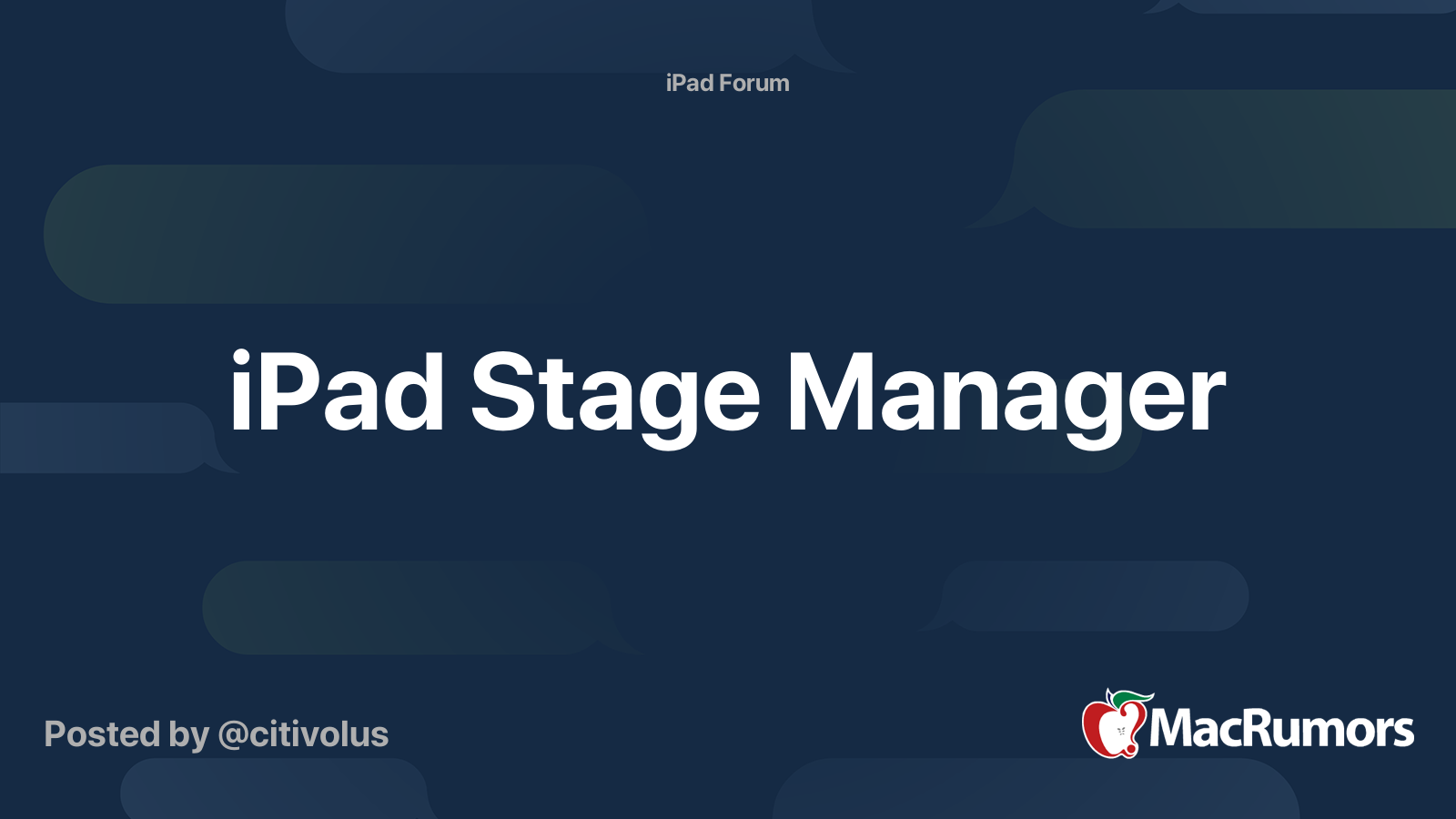 iPad Stage Manager | MacRumors Forums