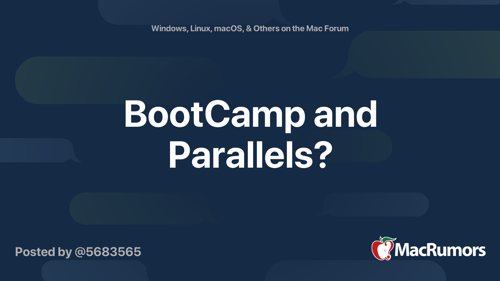 BootCamp and Parallels? | MacRumors Forums